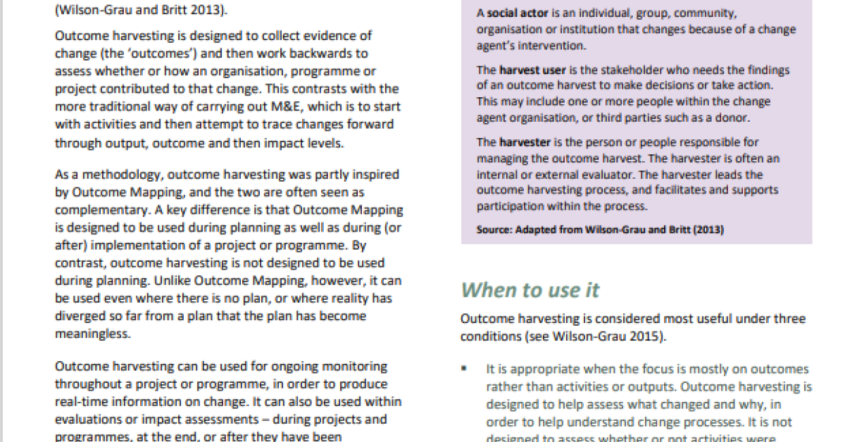 Outcome Mapping | EvalForEarth